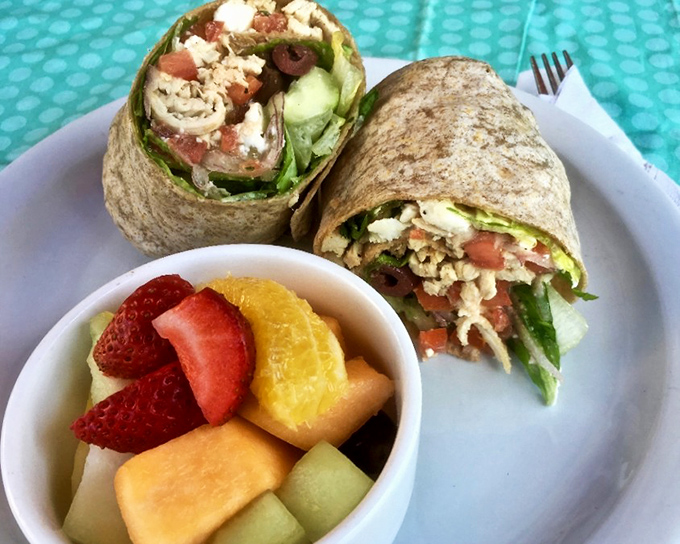 This Mediterranean wrap doesn't just satisfy hunger &ndash; it creates peace treaties between warring taste buds with its perfect balance of protein, veggies, and tzatziki.