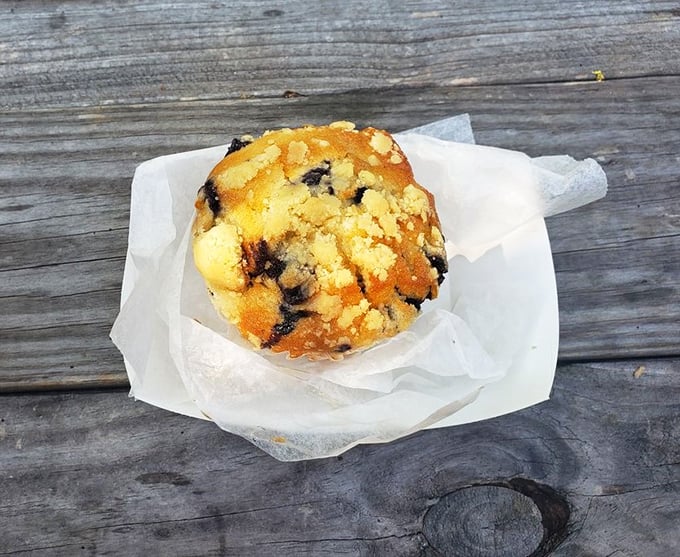 This isn't just a muffin; it's a crumbly masterpiece of butter and blueberries that makes grocery store versions look like sad diet food.