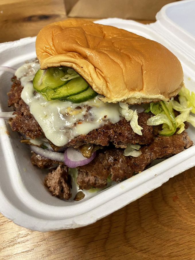 This isn't just a mushroom Swiss burger&mdash;it's a fungal flavor explosion. The melty cheese cascades over the patty like a dairy waterfall of dreams.