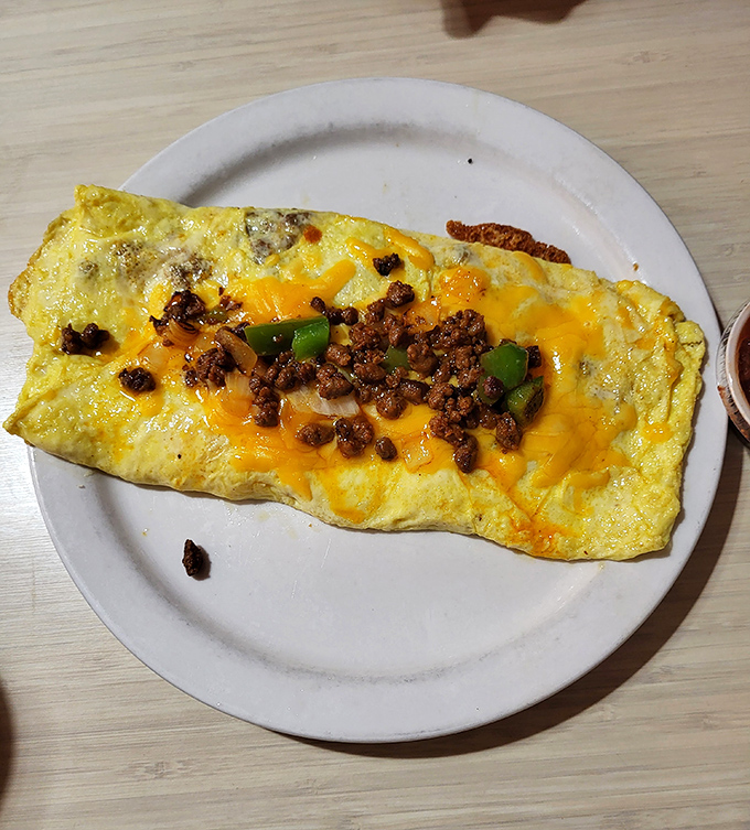 Behold the Mexican omelet &ndash; where chorizo, peppers and melted cheese create the kind of breakfast masterpiece that makes hitting snooze a criminal offense.
