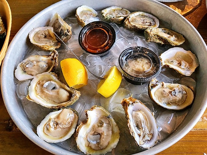 These oysters aren't just served&mdash;they're presented like the coastal jewels they are, with lemon crowns and dipping sauce courtiers.
