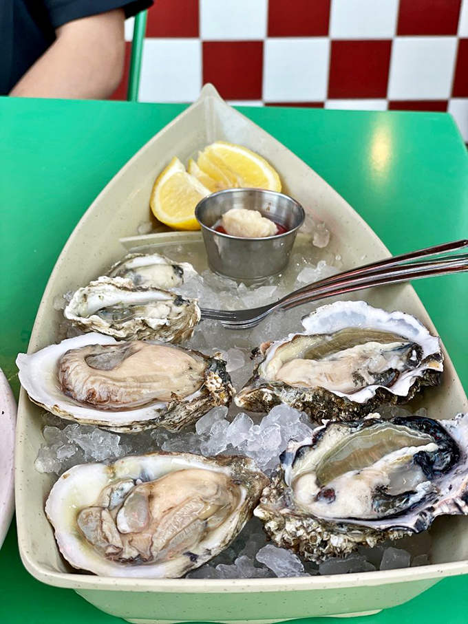 These glistening oysters on ice aren't just seafood&mdash;they're little cups of ocean perfection, waiting to transport you straight to briny paradise with a squeeze of lemon.