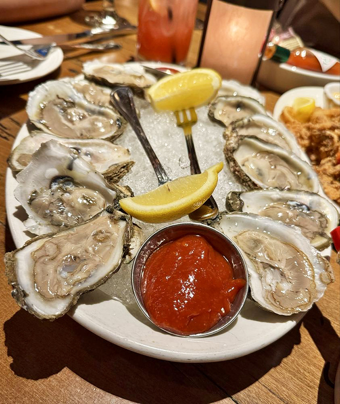 These glistening oysters aren't just seafood; they're little oceanic time machines transporting you straight to coastal waters from landlocked Ohio.