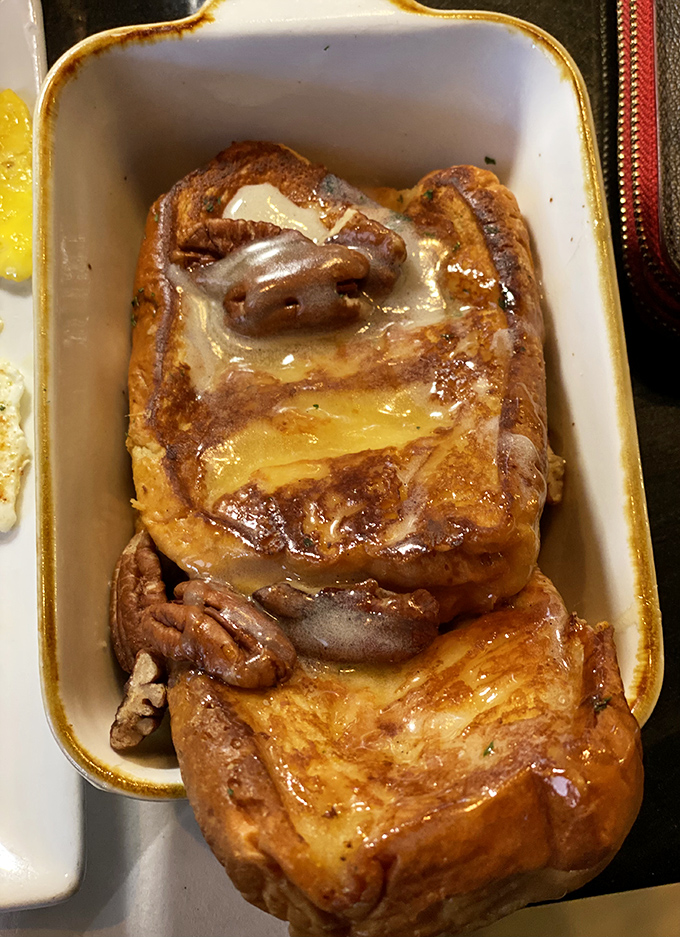 This isn't just pecan French toast&mdash;it's what other French toast dreams of becoming when it grows up. Those pecans aren't garnish; they're co-stars.