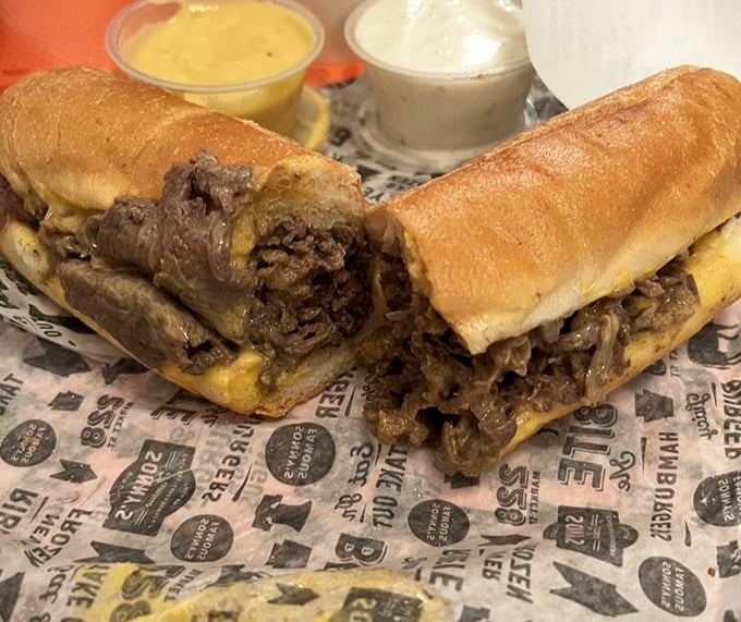 Behold the holy grail of Philadelphia cuisine &ndash; thinly sliced ribeye and melted cheese cradled in a perfect roll. Poetry in sandwich form.