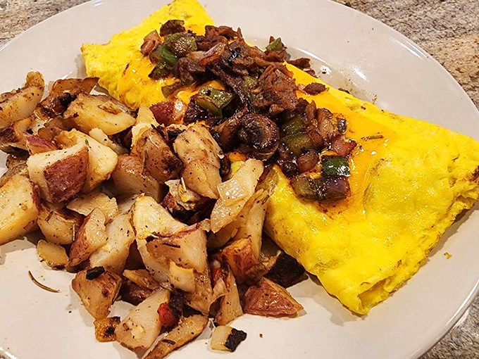 This isn't just an omelet&mdash;it's a golden envelope delivering a message of bacon, vegetables, and potato perfection.