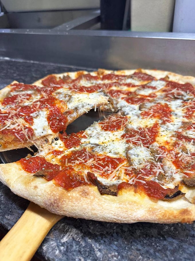 This is what pizza dreams are made of &ndash; crispy, cheesy perfection on every single slice.