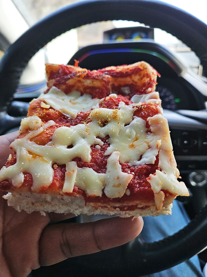 The legendary pizza that launched a thousand road trips &ndash; thick, cheesy, and eaten in the car because waiting until home is simply not an option.