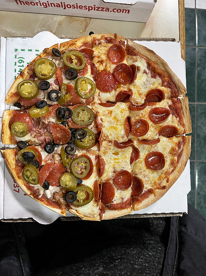 Pizza perfection in its natural habitat&mdash;those curled-up pepperoni cups creating little pools of flavor that make resistance absolutely futile.