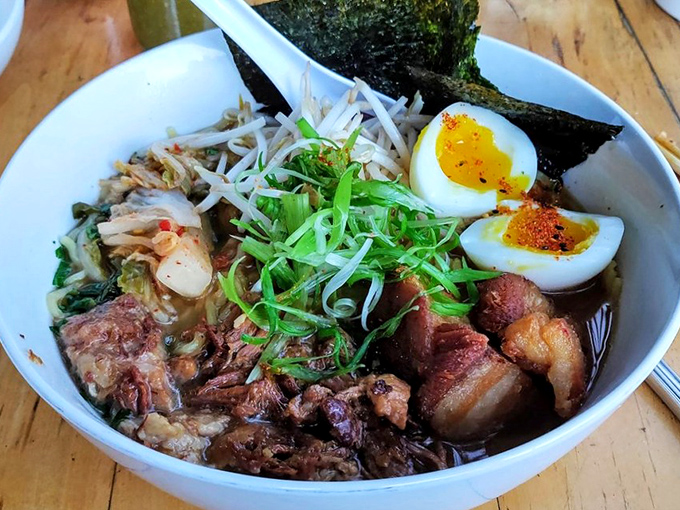 Behold the pork ramen in all its glory&mdash;tender meat, perfect egg, and a broth so rich it could buy a vacation home.