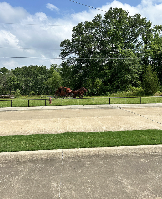 Horse-drawn carriages still clip-clop through Jefferson, making your car feel like the anachronism. Time travel without the complicated physics!