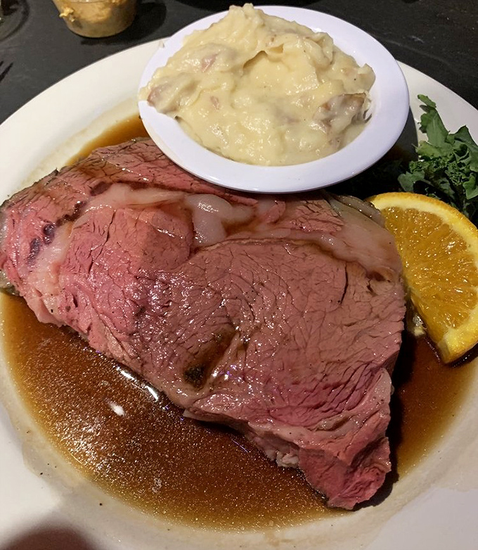 Behold the prime rib that launched a thousand return visits &ndash; perfectly pink, gloriously juicy, absolutely magnificent.