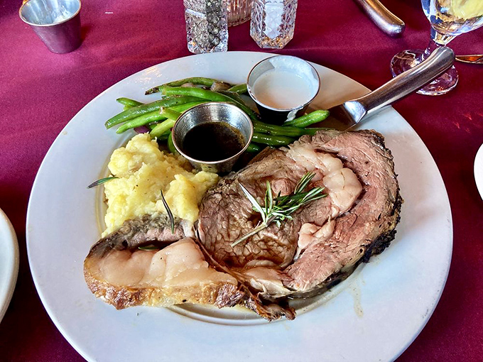 Behold the prime rib that launched a thousand return visits &ndash; perfectly crusted, impossibly tender, absolutely unforgettable.