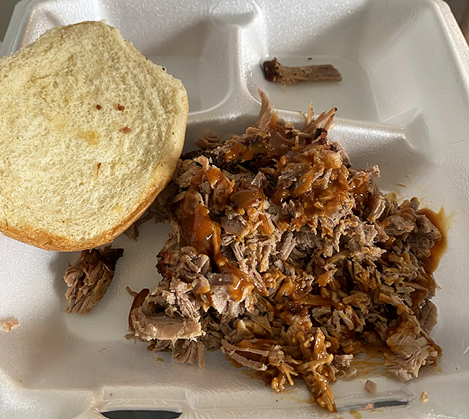 Pulled pork so tender it practically surrendered to the fork before you even picked it up. This is what barbecue dreams are made of.