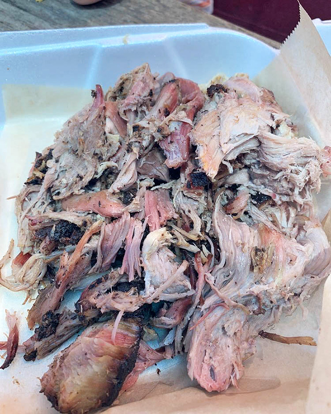 Behold the holy grail of Georgia barbecue - pulled pork that could convert vegetarians instantly.