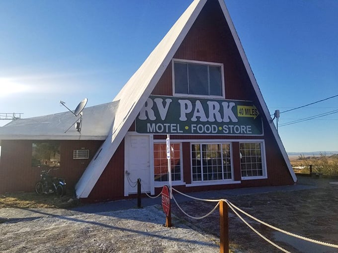 The distinctive A-frame architecture screams "1960s road trip nostalgia"&mdash;when motels were adventures and not just places to charge your phone.