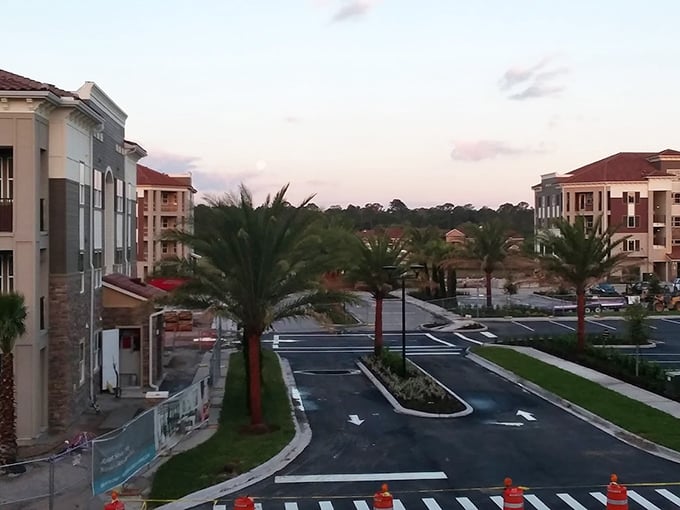 Palm trees and parking spaces&mdash;the Florida version of European charm includes practical considerations for your rental car adventures.