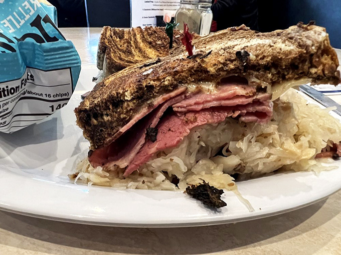 Behold the Reuben in its natural habitat&mdash;a mountain of corned beef nestled with sauerkraut that makes you wonder why you'd ever eat anything else.