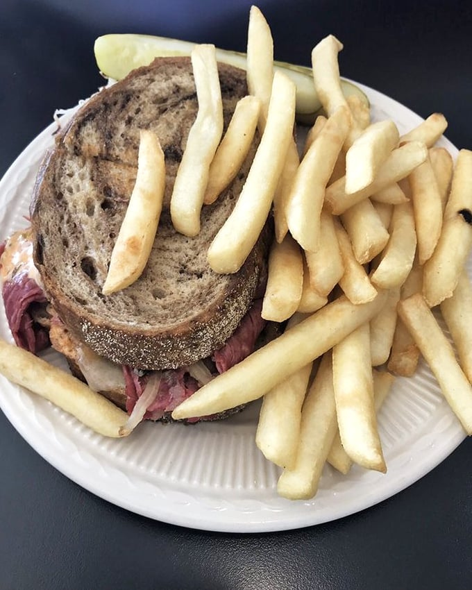 The star of the show: Scotty's legendary Reuben. A masterpiece of corned beef, sauerkraut, and Swiss that makes other sandwiches jealous.