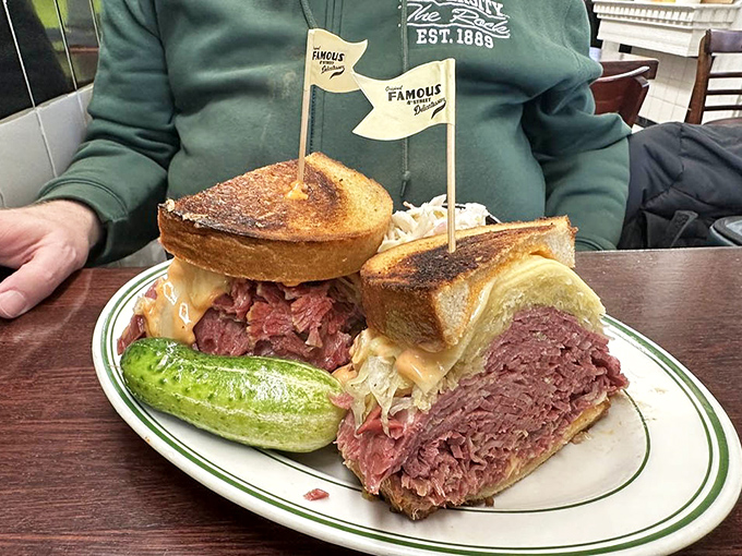 This Reuben could make a cardiologist weep tears of joy and concern simultaneously&mdash;worth every delicious bite.