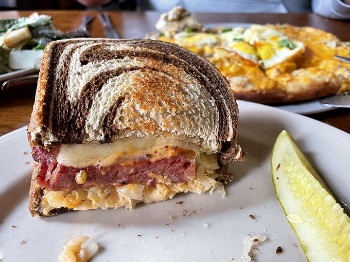 Marble rye, sauerkraut, and layers of deliciousness that would make Jerry Seinfeld forget all about babka. The sandwich that launched a thousand cravings.