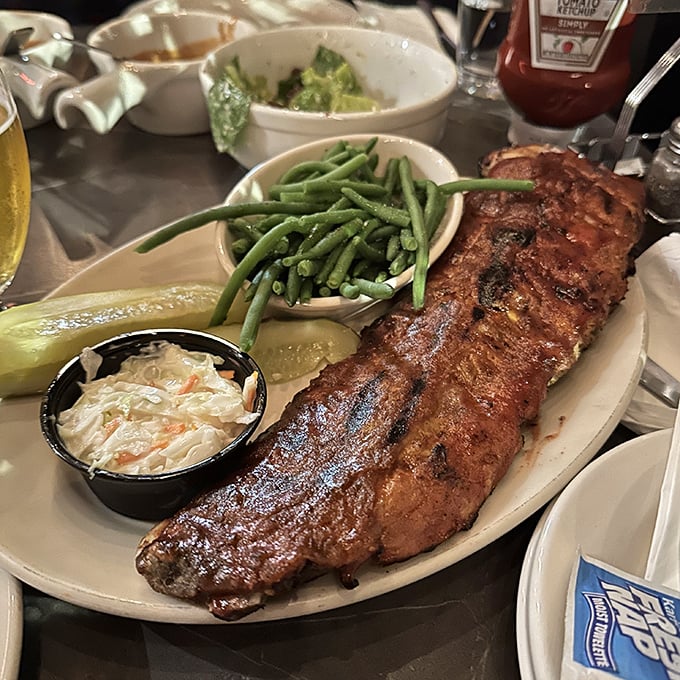 Behold the star of the show &ndash; fall-off-the-bone ribs that don't need a fancy introduction, just plenty of napkins and your undivided attention.