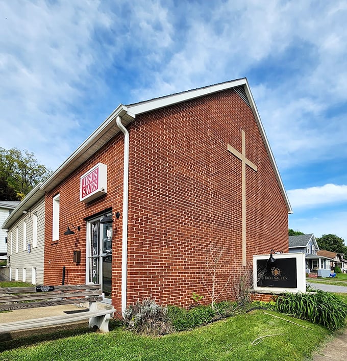This brick church stands as both spiritual landmark and community cornerstone, where faith and small-town values have weathered every economic storm.