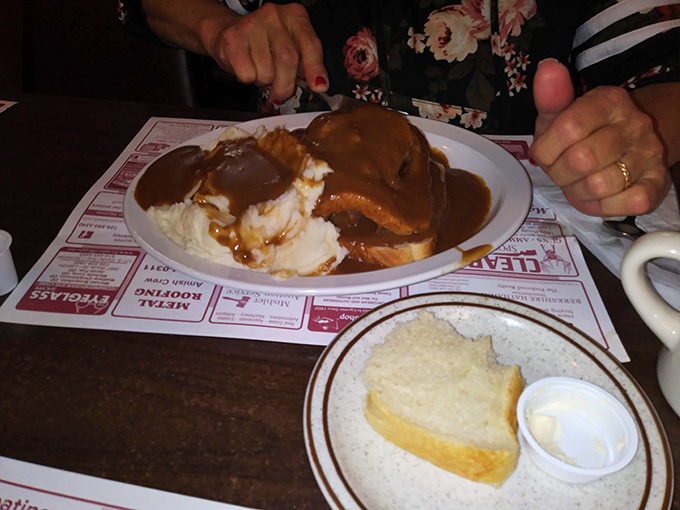 Behold the legendary roast beef &ndash; tender enough to cut with a whisper, swimming in gravy that should be declared a national treasure.