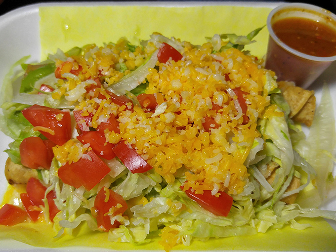 Golden rolled tacos lined up like edible soldiers, ready to march straight into your heart and stomach.