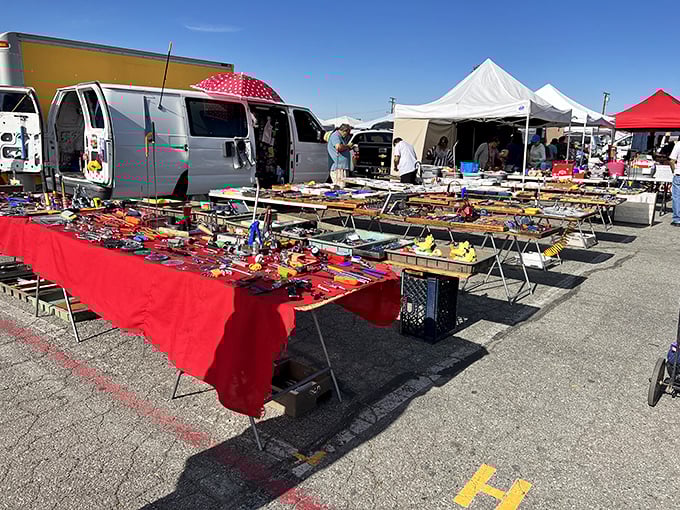 Tools of every trade laid out like an analog version of an online marketplace. The difference? Here you can actually hold that socket wrench before buying.