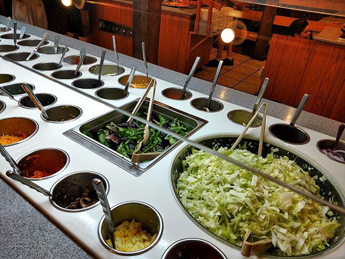 Salad bars are usually the opening act, but this one's the headliner. Fresh greens and toppings await your creative combinations in this veggie wonderland.