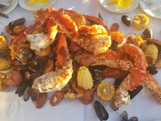 This isn't just dinner; it's an edible treasure hunt. Crack, dig, and discover sweet crab meat hiding beneath those gloriously seasoned shells.