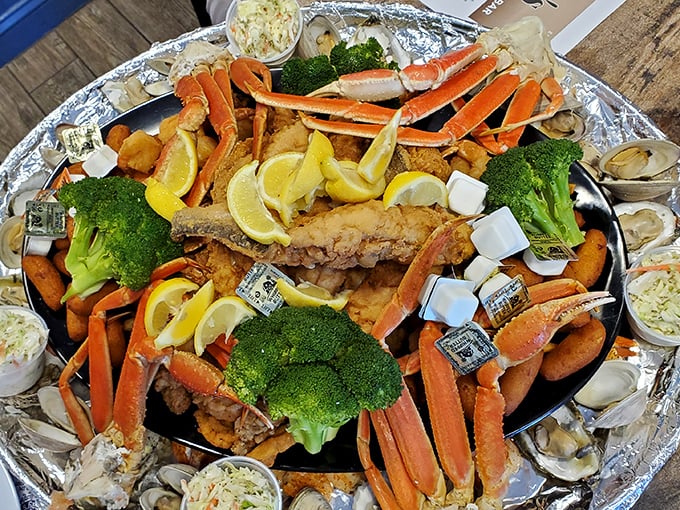 Seafood feasts don't get more spectacular than this &ndash; crab legs stretching toward the heavens like they're trying to escape their delicious fate.