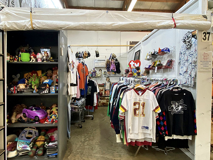 Childhood nostalgia meets practical shopping &ndash; where else can you find a pink Barbie car next to a Washington football jersey?