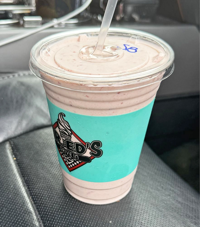 This strawberry shake isn't just thick &ndash; it's the kind that makes your straw stand at attention while your taste buds do a happy dance.