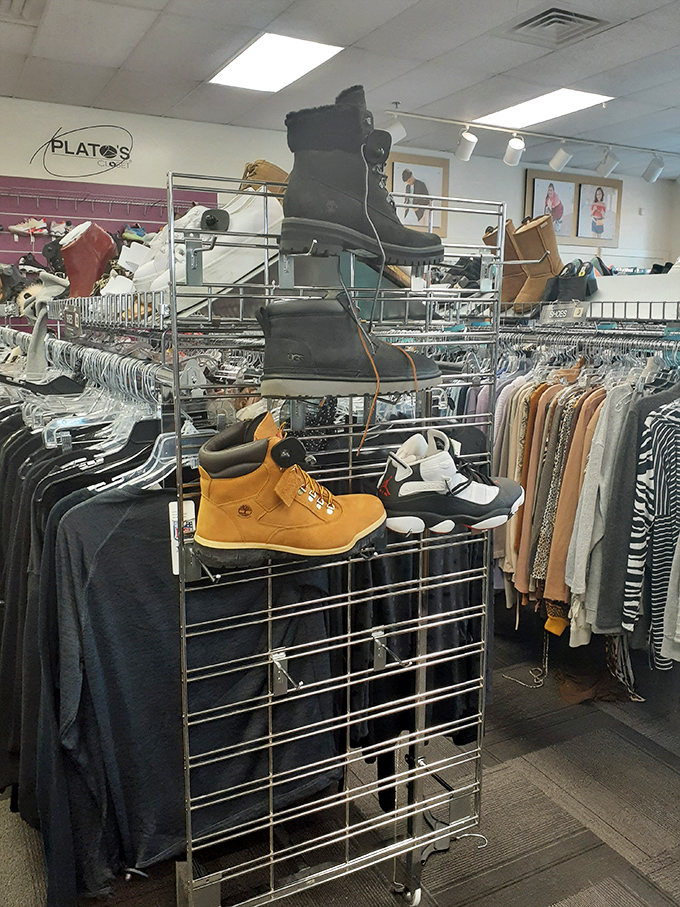 Boot heaven! From classic Timberlands to trendy kicks, the footwear section offers sole-mates for every style preference.