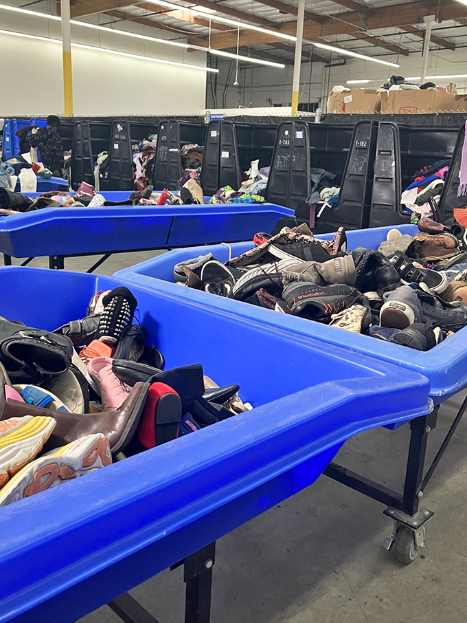 The shoe bins overflow with possibilities &ndash; from practical sneakers to those "what was I thinking?" platforms.