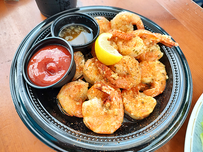 These peel-and-eat shrimp aren't just food; they're an activity. Dip, peel, eat, repeat—the rhythm of coastal happiness.