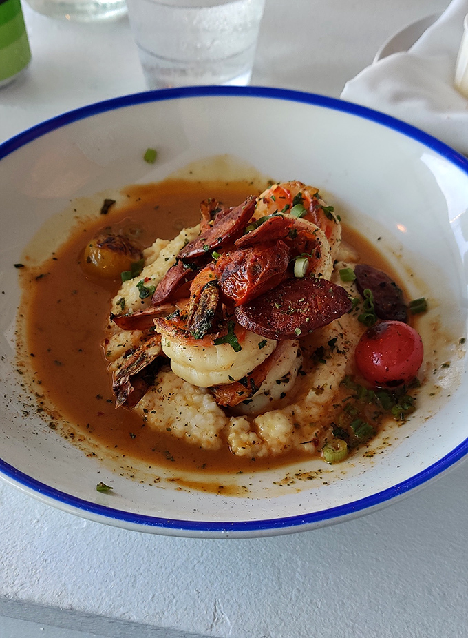 Shrimp and grits that would make your Southern grandmother nod approvingly while secretly taking notes.