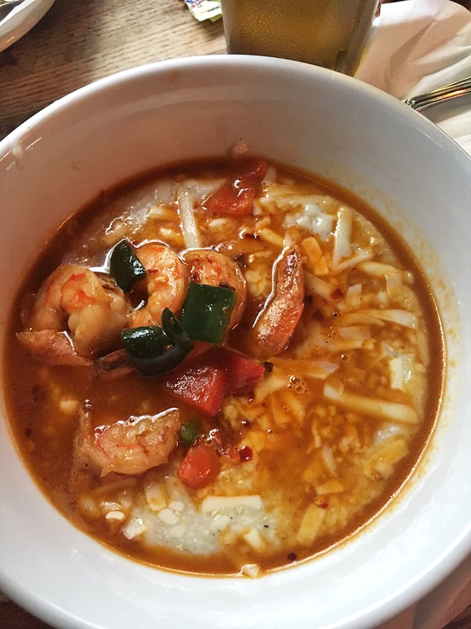 Behold the dish that makes Georgians drive for hours: creamy grits crowned with perfectly seasoned shrimp.