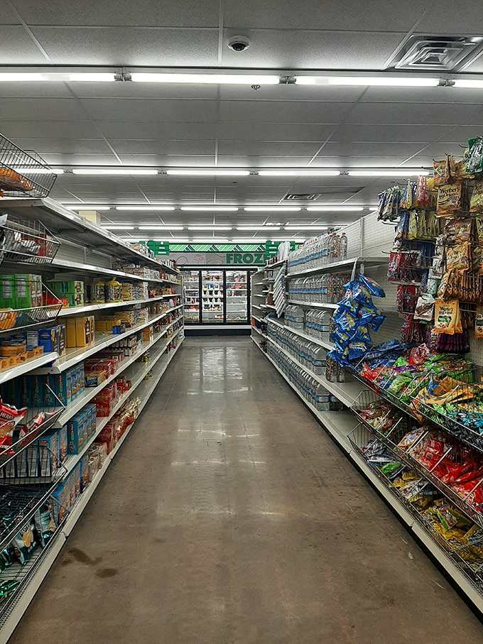 The grocery aisle stretches toward budget nirvana, where familiar brands mingle with curious newcomers in a democratic celebration of the $1.25 price point.