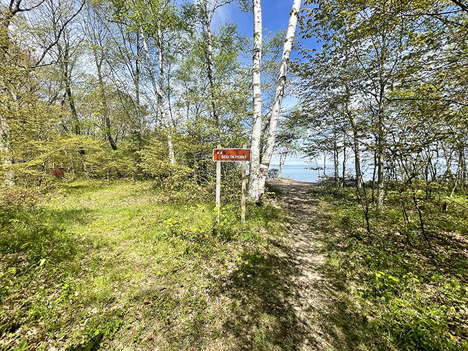 Where the forest path whispers, "This way to paradise." Follow the North Point Trail and prepare for your jaw to drop.
