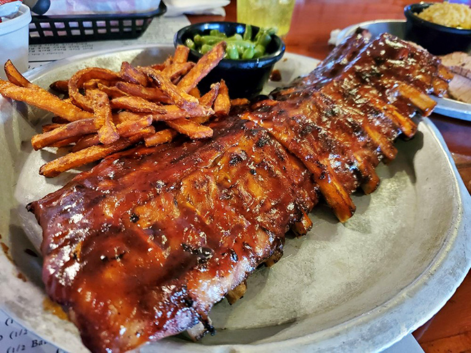 These St. Louis ribs don't just fall off the bone&mdash;they practically leap into your mouth. The glistening sauce creates a beautiful lacquer that should be hanging in a museum.