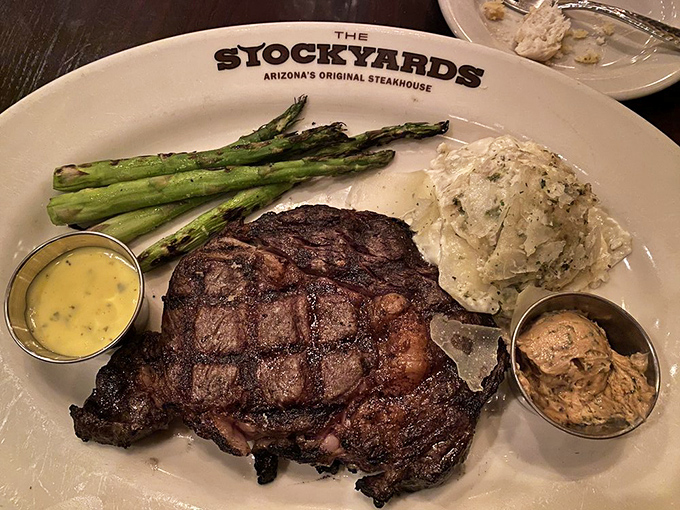 Behold the ribeye in all its glory &ndash; perfectly charred outside, blush-pink inside, absolutely magnificent throughout.