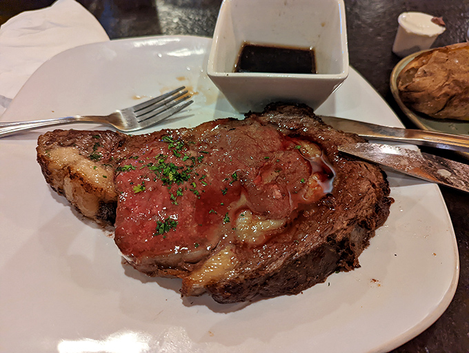 A perfectly cooked steak that doesn't need a filter or fancy lighting&mdash;just your undivided attention and possibly a moment of respectful silence.