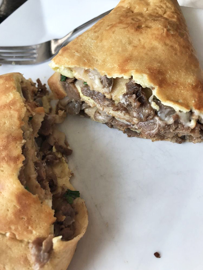 This steak and eggs crepe is what happens when breakfast and dinner decide to get married and live happily ever after.