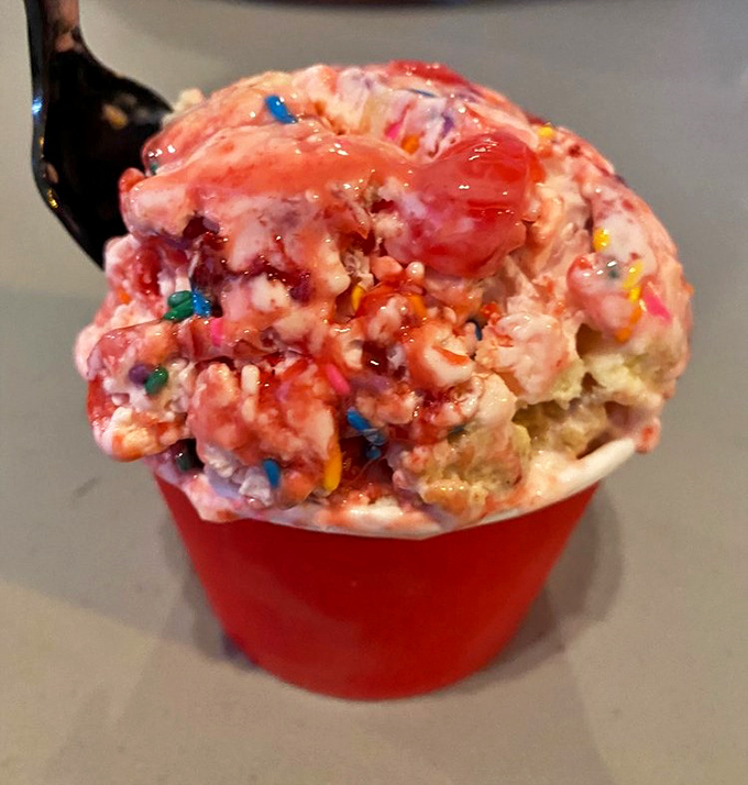 Fresh strawberry ice cream made with liquid nitrogen creates textures that defy everything you know.