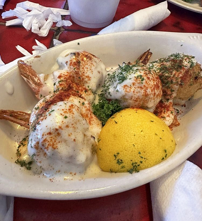 These stuffed shrimp aren't just a meal&mdash;they're a masterclass in seafood indulgence, complete with a lemon crown.