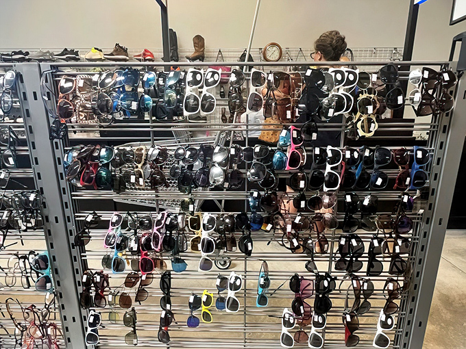 Sunglasses galore! One person's "I left these at the beach" is another's "Designer frames at a fraction of the price." Win-win.