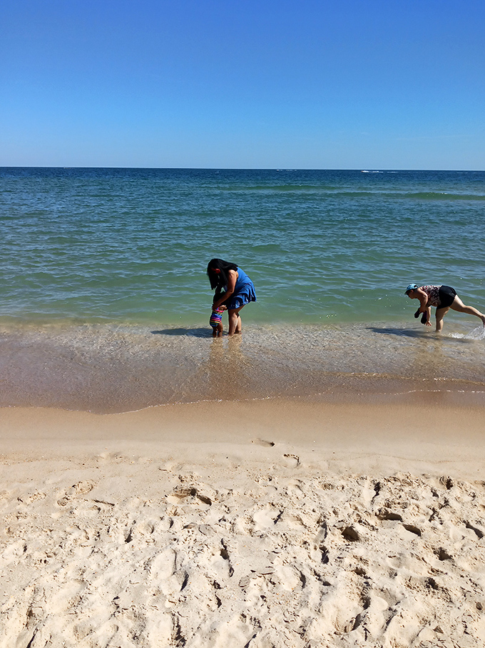 Childhood beach memories in the making. These pristine shores offer the perfect classroom for life's most important lessons: sandcastle engineering and shell hunting.